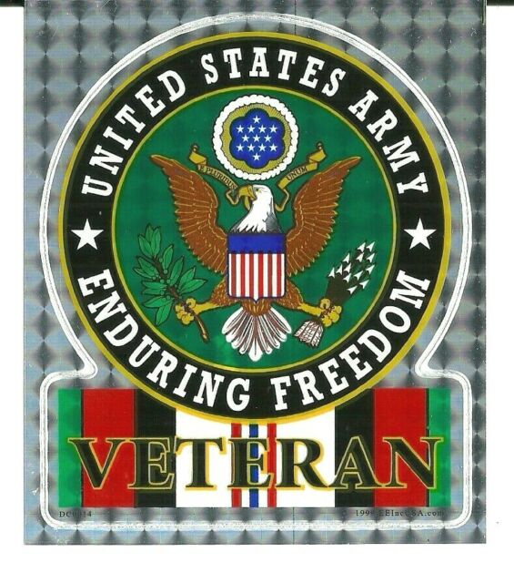 UNITED STATES ARMY ENDURING FREEDOM Veteran STICKER Made In USA ...